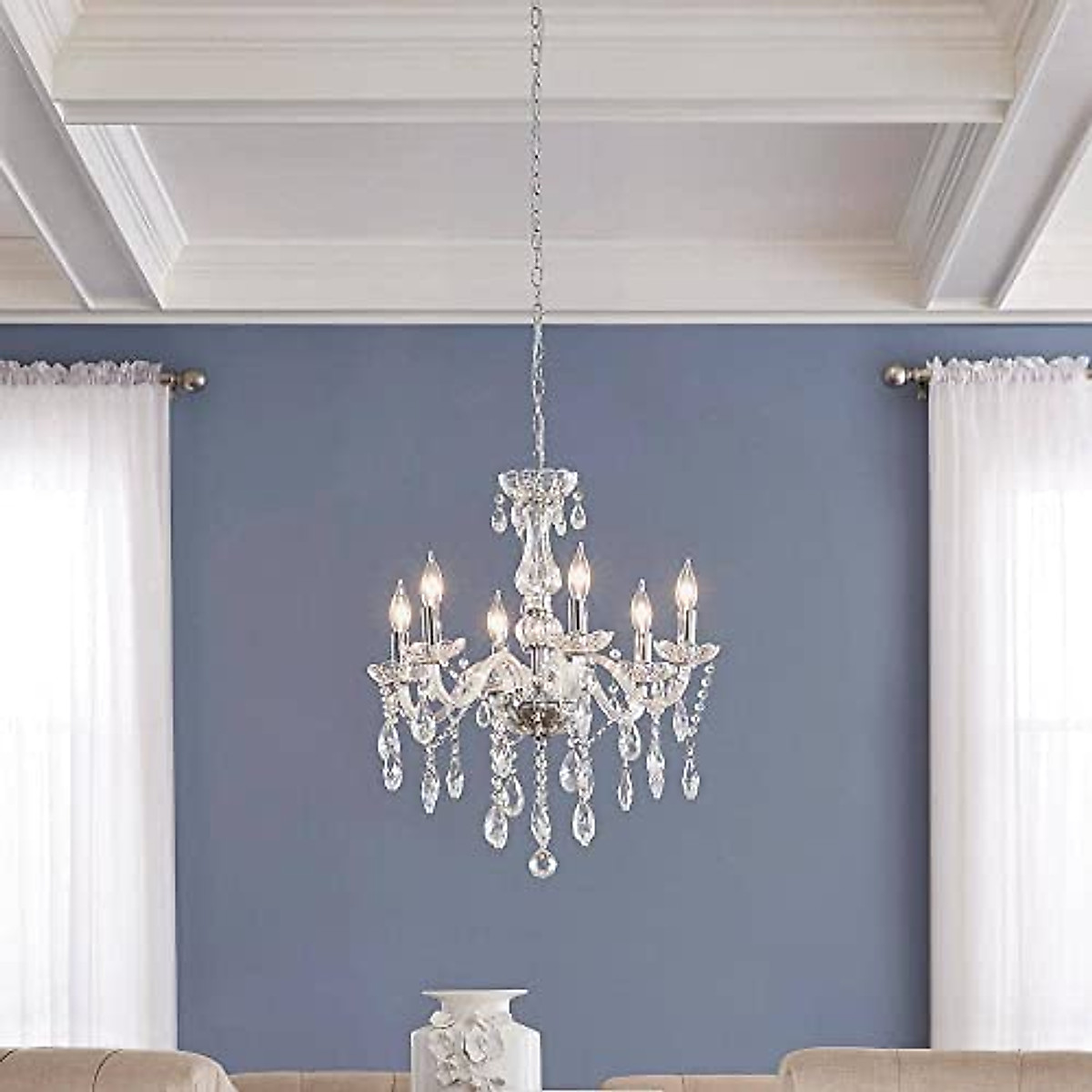 Canterbury Park Collection 6-Light Chrome Crystal Chandelier