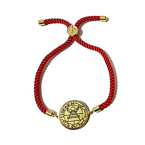 The Secret Seal Of Solomon + 72 names of God kabbalah King Solomon seal Coin Bracelet Red