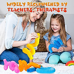 30 Pack Pop Tubes Sensory Toys, Connectable and Extendable Fidget Toys for Stress Relief, Party Favors for Kids, Treasure Box Toys for Classroom Prizes,Last Day of School Gifts for Kids