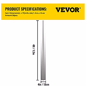 VEVOR PEX Heat Transfer Plates, 50 pcs Box Radiant Heat Transfer Plates, 4 ft Aluminum PEX Heat Transfer Plates, 1/2 inch Heat Transfer Plates designed for PEX Tubing