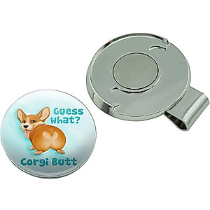 GRAPHICS & MORE Guess What Corgi Butt Funny Joke Golf Hat Clip with Magnetic Ball Marker