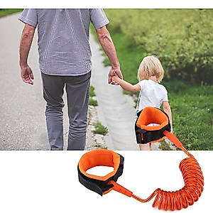 Anti Lost Wrist Link, Toddler Wrist Leash, Child Safety Wrist Leash, Anti Lost Rope Walking Harness for Kids, Maximum Length 1.5m (Blue+Orange)