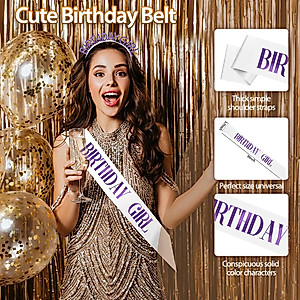 Birthday Girl Tiara Set - Sash, Crown, and Rhinestone Headband for Women, Princess Accessories Gift