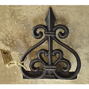 Lulu Decor, Cast Iron Fleur De Lis Door Stop, Door Stopper (LB15BK1)