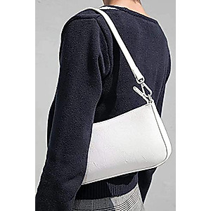 NIUEIMEE ZHOU Small Shoulder bag with 2 Removable Straps Cross Body Clutch Purse Handbag for Women (Style 3-Leather White)