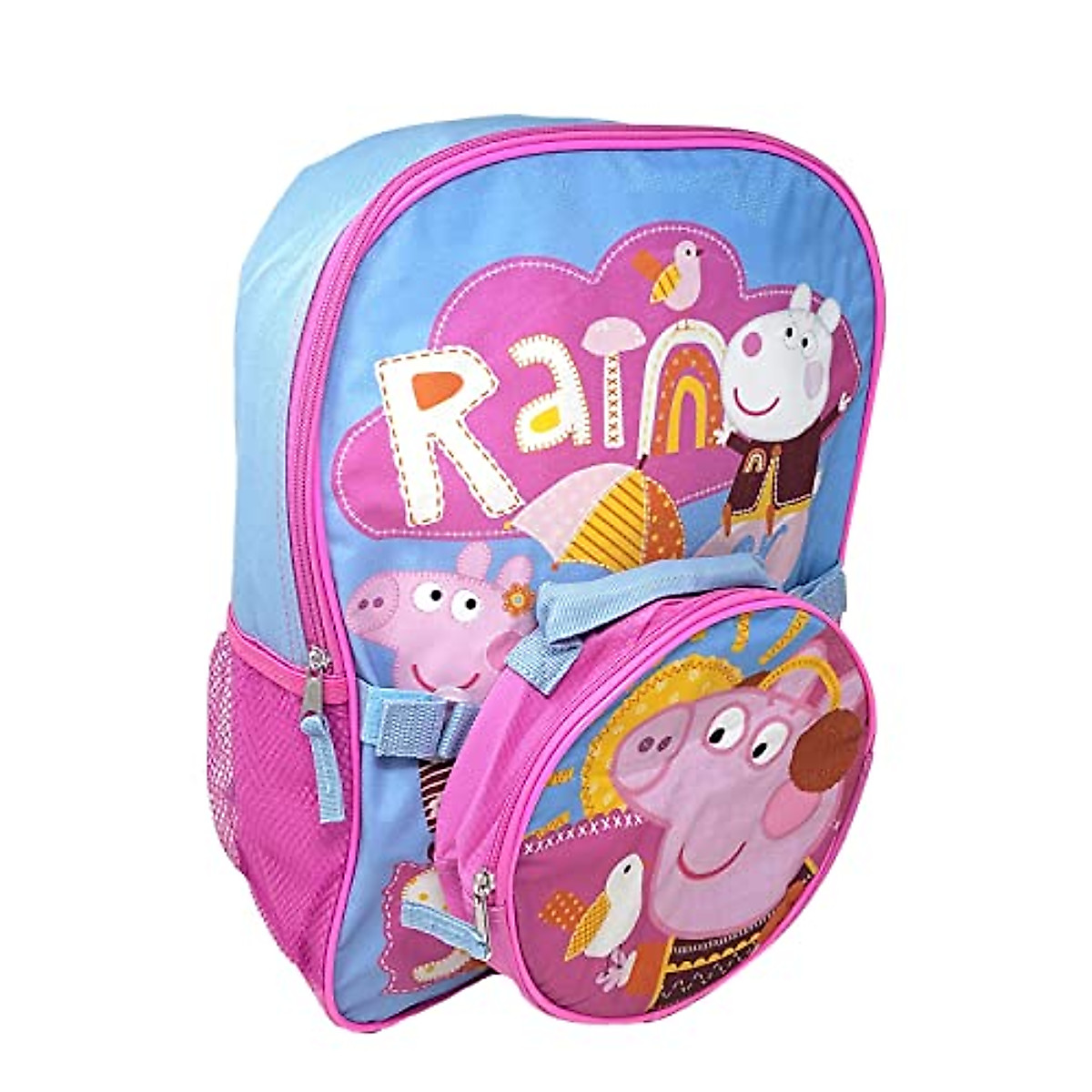 Fast Forward Peppa Pig 16" Backpack with Detachable Insulated Lunch Bag for Girls, Peppa Pig Backpack for Girls