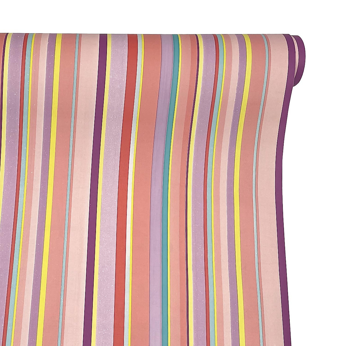 SimpleLife4U Rainbow Stripes Shelf Liner Self-Adhesive Furniture Paper Refurbish Old Makeup Storage Boxes Nightstand 17.7 Inch by 13 Feet