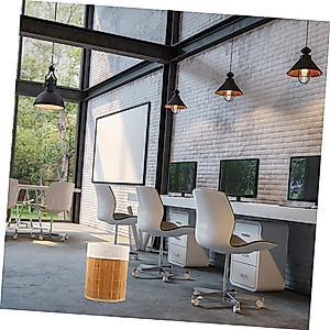 Levemolo 1pc Bamboo Trash Can Round Trash Can Collapsible Garbage Can Garbage Cans Woven Rubbish Container Clothes Storage Organzier Waste Bins Laundry Basket Sundries Bucket Clothing