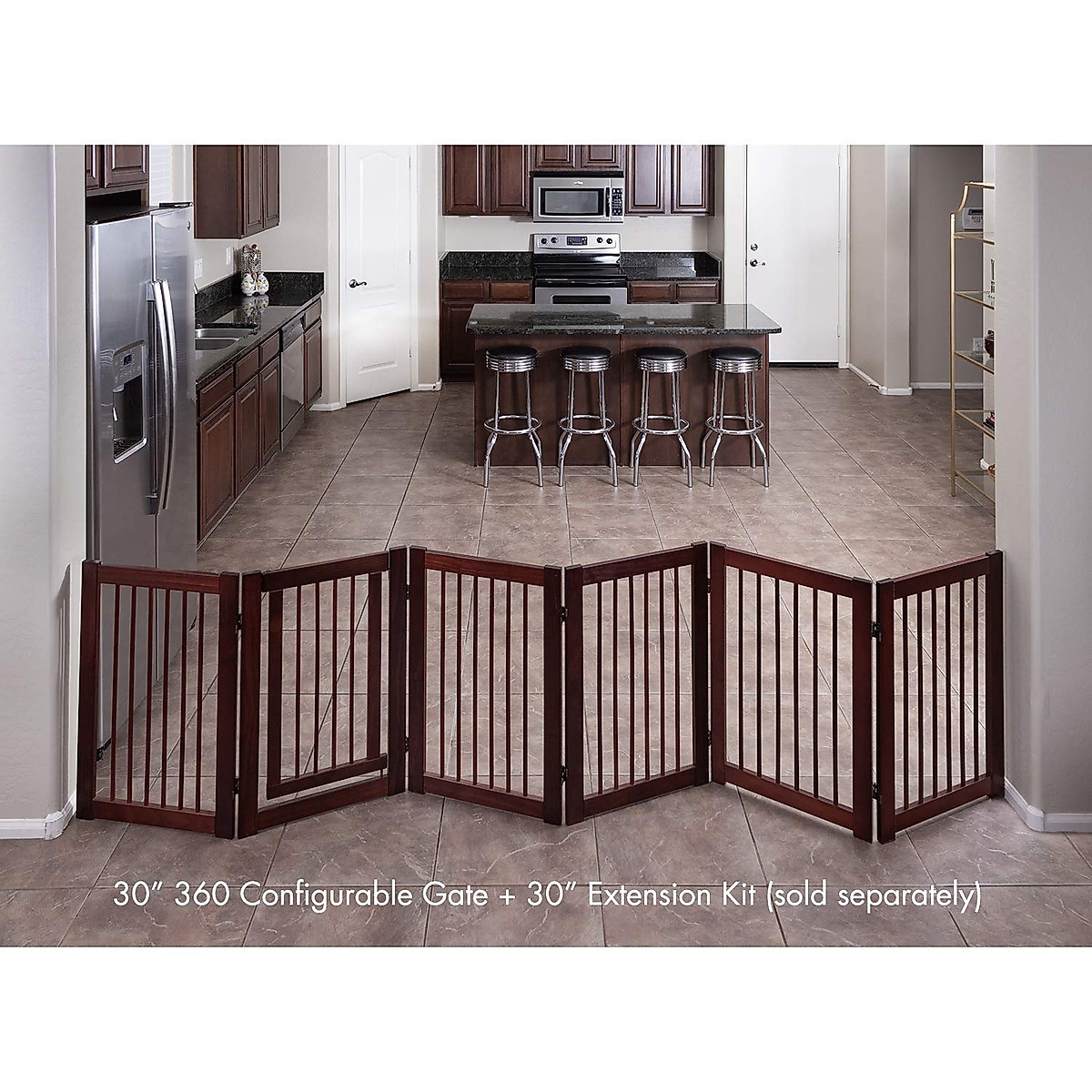 Primetime Petz 33233 Extension Kit for 360 Configurable Walk Through Folding Pet Gate ,Walnut,30"