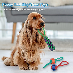 Deetenks 5 Pack Dog Chew Rope Toys Puppy Toys Sets Interactive Dog Toys Rope Toys Dog Teething Chew Toys for Dog (Random Color)