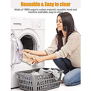 Romozi Reusable Produce Bags, Washable and Reusable Grocery Bags for Veggies, Fruits, Bulk Food,Toys, Cotton Mesh Produce Bags with Drawstring (Set of 6 PCS) (Light Yellow, 6)