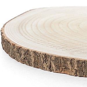 Vintiquewise Barky Natural Wood Slabs Rustic Ornament Slice Tray Table Charger - 18 Inch Dia