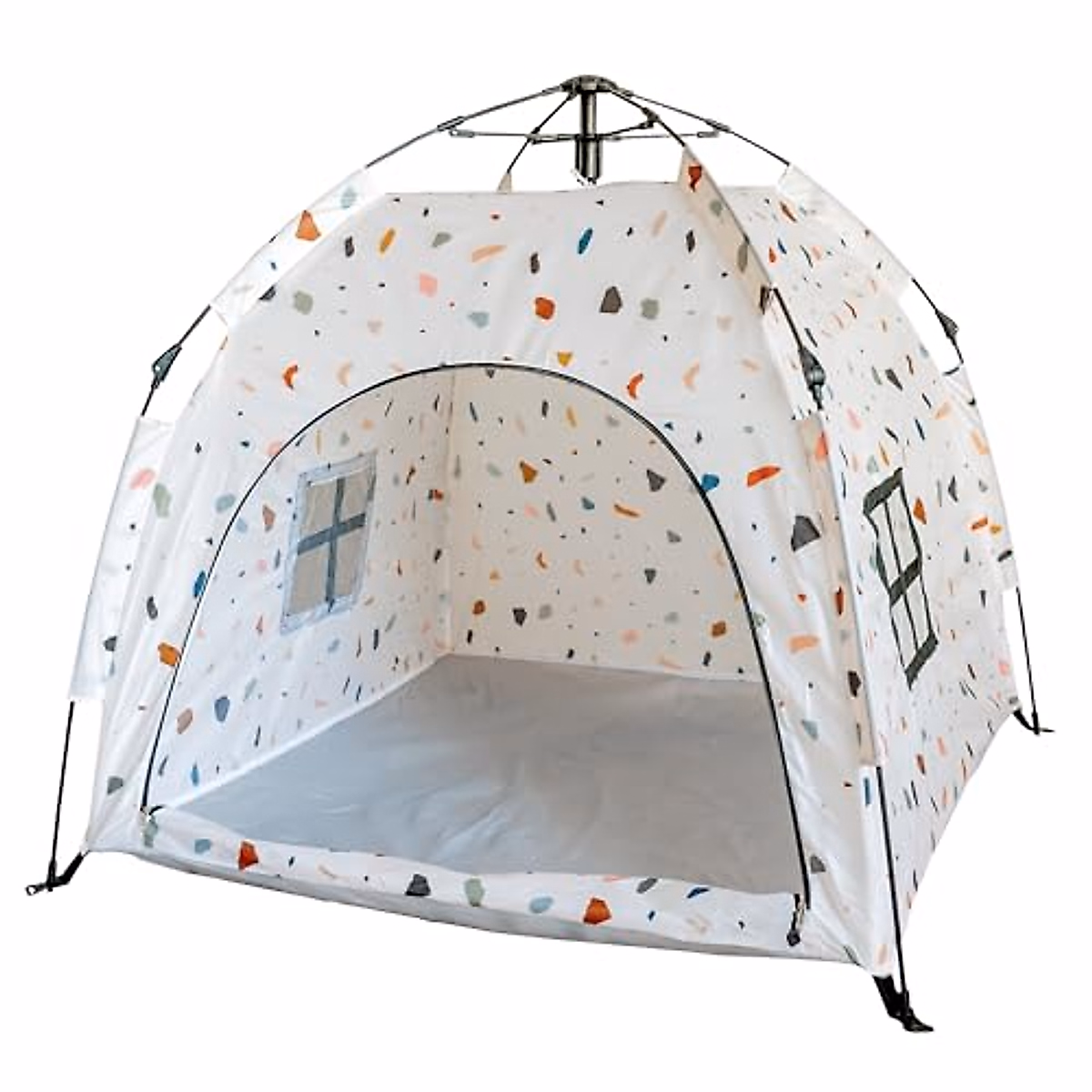 You Little Cutie Kids Popup Play Tent, No Setup Required, Neutral Color, 4x4x4' (terrazzo)