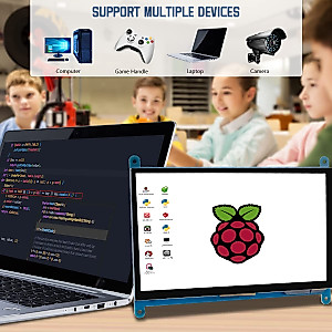 Hosyond 7 Inch IPS LCD Touch Screen Display Panel 1024×600 Capacitive Screen HDMI Monitor for Raspberry Pi5/Pi4/Pi3/ZERO W, BB Black, Windows 10 8 7