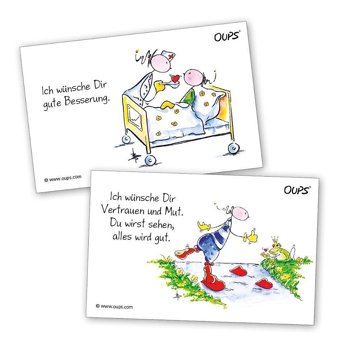 Oups Kärtchenbox - Ich wünsche Dir ...: 24 Kärtchen mit "Ich wünsche Dir"-Sprüchen und herzerfrischenden Illustrationen