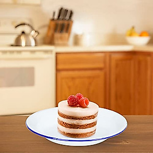 Hemoton 8 Pcs Vintage Enamel Plate Fruit Plate Enamel Fruit Platter Vintage Salad Plate Enamel Washing Platter Vintage Enamel Trays Enamelware Serving Platter ( 14cm/ 5.5inch )