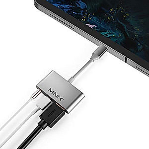 MINIX NEO C-HAGR, USB-C 3.5mm Audio Jack Adapte with to 4K @ 60Hz Display Output, Multi OS Support macOS, iPadOS, Android OS and Windows OS. Space Gray