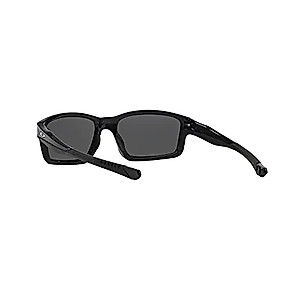 Oakley Men's OO9247 Chainlink Rectangular Sunglasses, Black Ink/Black Iridium Polarized, 57 mm