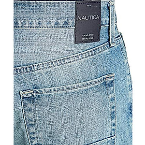 Nautica mens Loose Fit 5 Pocket Pant Jeans, Hook Line Blue, 34W x 30L US