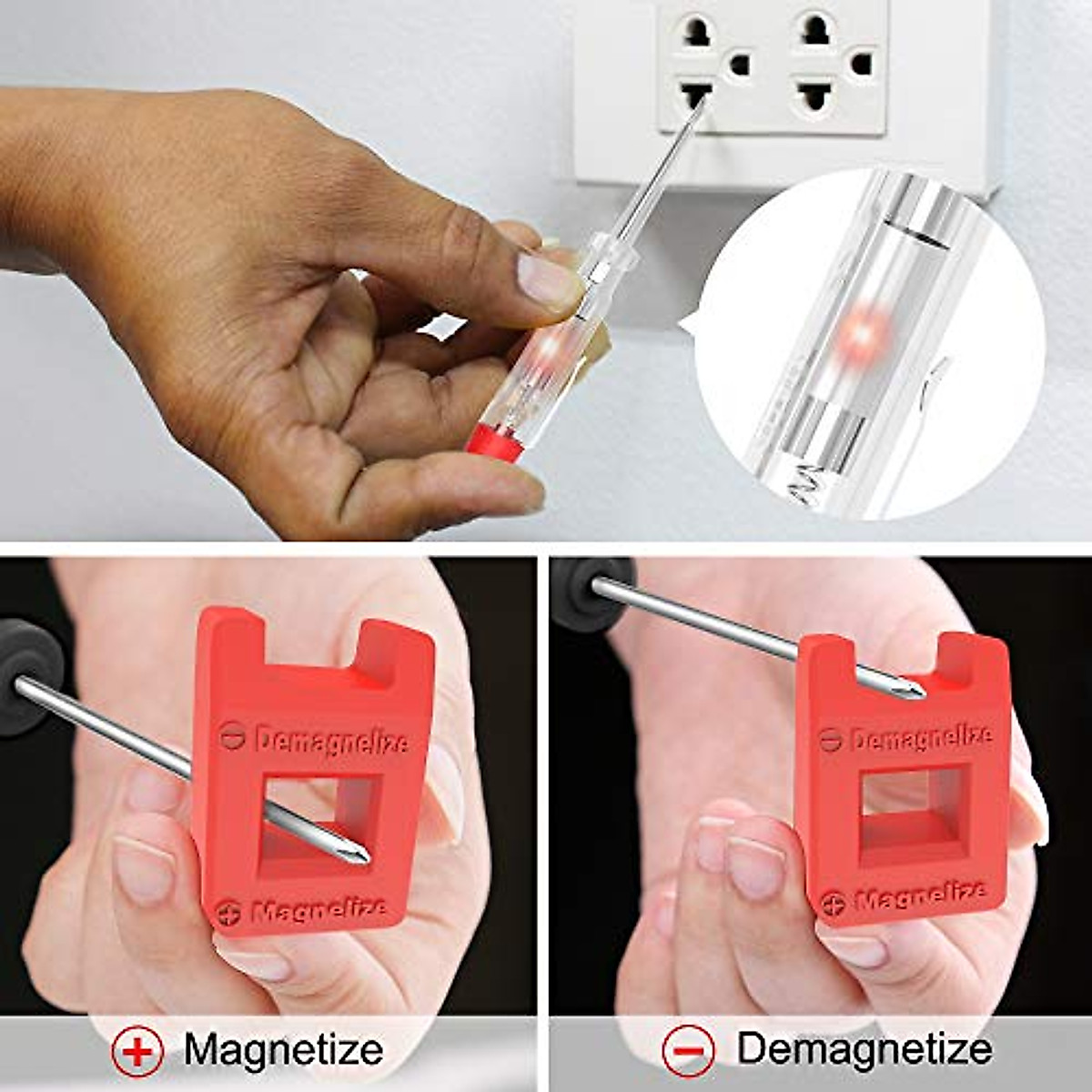 XOOL Magnetic Screwdriver Set 18 PCS, Professional Cushion Grip 9 Phillips and 7 Flat Head Tips Screwdriver Non-Slip for Repair Home Improvement Craft