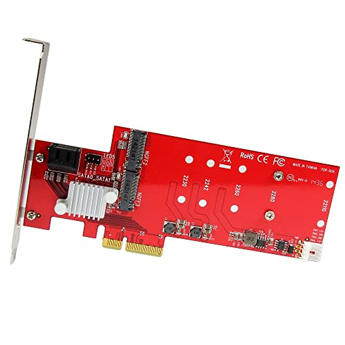 StarTech.com 2x M.2 NGFF SSD RAID Controller Card plus 2x SATA III Ports - PCIe - Two Slot PCI Express M.2 RAID Card plus Two SATA Ports (PEXM2SAT3422)