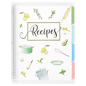 Recipe Book to Write in Your Own Recipes, 8.5" x 11" Personal Blank Recipe Notebook, Removable Hardcover Recipe Journal Book Binder with 8 Dividers and 24 Tabs, Hold up to 240 Recipes