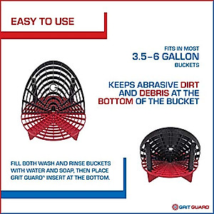 GRIT GUARD - The Original Grit Guard Insert With Washboard Combo Pack (BLACK, RED)