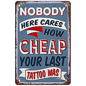 Rosefinch Stone Tattoo Retro Metal Sheet Signs, Wall Decoration of Bars, Restaurants,Garage, Home,cafes and Bars, 8 x 12