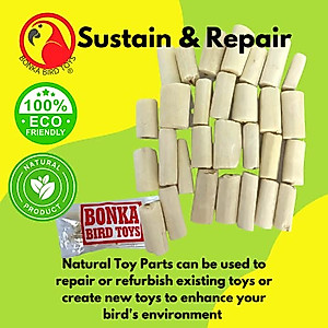 Bonka Bird Toys 3349 Pk24 Mini Sola Chip Play Foot Talon Craft Part Bird Toys Natural Chew Foraging Treat for Conures Cockatiels Parakeets and Other Similar Sized Birds