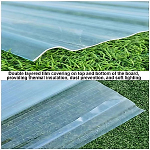 AIROTRON 1mm Clear Roof Sheet,Corrugated Roofing Sheets,1/3/5/8/10/12/15 Pcs Fiberglass Daylighting Panels,Dustproof Daylighting Panels,Waterproof Roofing Tiles,Easy to Bend and Cut (35x24in,1 Pcs)