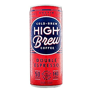 High Brew Coffee, Cold Brew, Double Espresso, 8 Fl Oz Can (Pack of 12) - Packaging May Vary