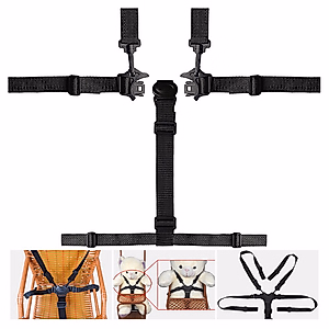 Hugesavings 5 Point Safety Harness Belt, Baby Safety Straps Seat Belts Baby Chair Stroller Pram Buggy Strap for Stroller High Chair Pram Buggy Children Kid Pushchair