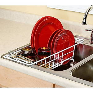 ClosetMaid Economical 8 Inch Wide 4.5 Inches High Over The Sink Coated Steel Dish Rack Draining Solution, White (2 Pack)