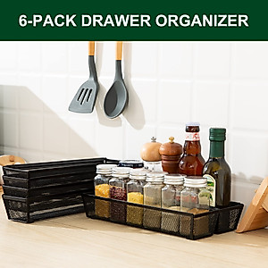 Greenual Silverware Organizer Utensil Kitchen Drawer Organizer Utensils Silverware Holder Tray Flatware Utensil Cutlery Organizer for Kitchen Drawer