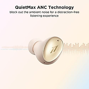 1MORE ColorBuds2 Active Noise Cancelling Wireless Earbuds, Bluetooth 5.2 Headphones, Sound ID, Dual Mode Noise Cancelling, CVC 8.0 for Clear Calls, Fast & Wireless Charging, IPX5, Gold