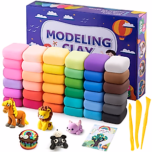 Air Dry Clay, 36 Colors Modeling Clay Kit with 3 Sculpting Tools, Magic Foam Clay for Kids and Adults, DIY Molding Clay Gift for Boys and Girls