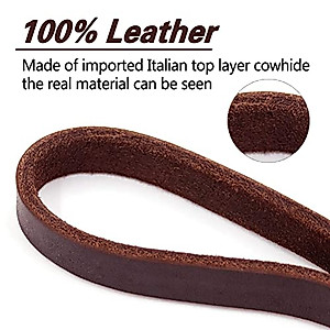 LWBMG Leather Dog Leash 6ft, Heavy Duty Dog Leash, Strong Durable Genuine Leather Braided Dog Leash, Soft and Comfortable Leather Leash for Large, Medium and Small Dogs Training