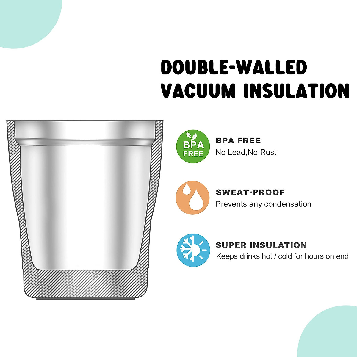 Mollcity kids Cup-9 oz Stainless Steel Vacuum Insulated Tumbler Lids and Straws- Kids Smoothie Cup Spill Proof, BPA Free(Blue)