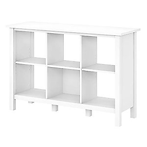 Bush Furniture Broadview 6 Cube Storage Bookcase in Pure White