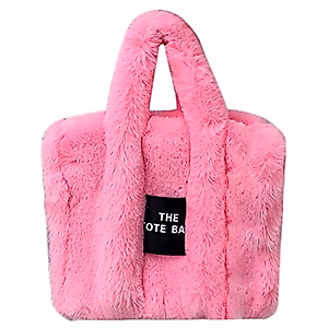 Fluffy Tote Bag for Women Furry Shoulder Luxury Faux Fur Soft Plush Girls Fuzzy Purse Overlarge Hobo Handbag