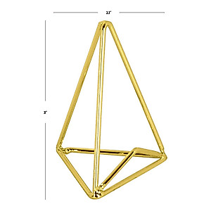 Koyal Wholesale Modern Metal Geometric Triangle Wedding Place Card Holders, Set of 12 Gold Table Number Holders