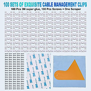 100pcs Adhesive Cable Clips, Multipurpose Cord Holder, Wire Clips, Car Cable Organizer, Cable Wire Management, Cable Holder for Car, Office and Home