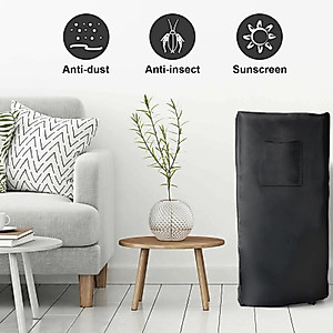 Portable Air Conditioner Cover, Dustproof and Waterproof AC Cover for Indoor Use Winter Storage Fits Most AC Units, Remote Storage Bag Included - 13.2x12.2x28.5inch (Black)