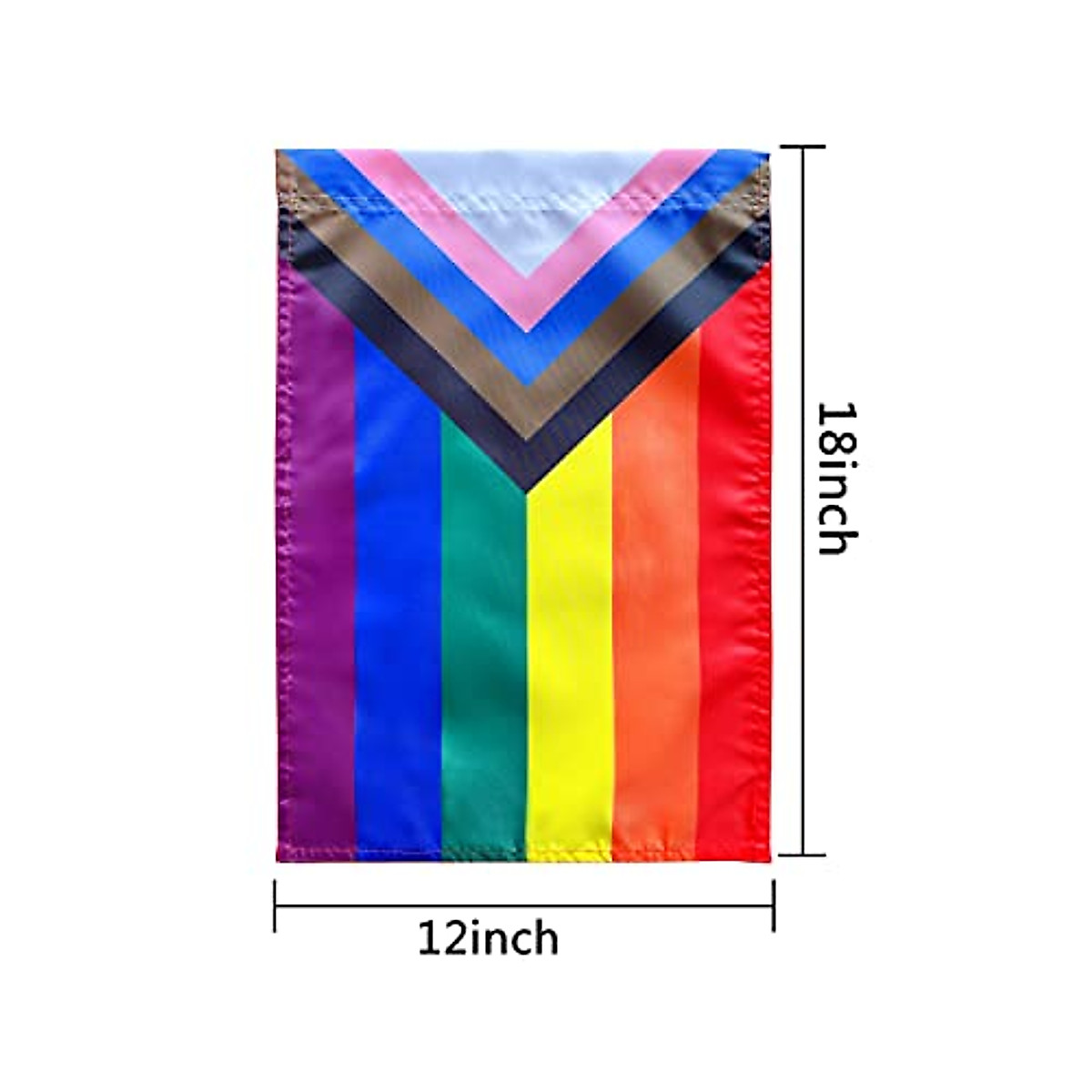 TSMD Progress Pride Garden Flag LGBTQ Inclusive Rainbow Flags Double Sided Outdoor Yard Decorative,12"x 18",2 Pack