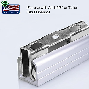 Trolley Assembly 4 Wheel Light Duty for Use with All 1-5/8" or Taller Strut Channel,Electro-Galvanized Zinc (4)