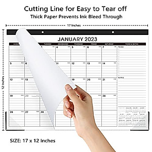 Desk Calendar 2023-2024 - Large Desk Calendar 2023-2024, Jan 2023 - Jun 2024, 17" x 12", Large Ruled Blocks, Desk Calendar with Tear Off Design, 2 Corner Protectors & 2 Hanging Hooks