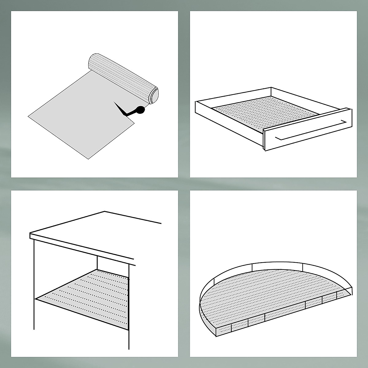 Kela Drawer Liners for Drawers, Shelves, or Cabinets, Transparent Plastic, Cut to Size, 59 in. x 19.7 in, Set of 4, Reduces Slips, Protects Againsts Scratches