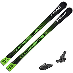 HEAD Unisex Supershape E-Magnum Performance Skis and Tyrolia Protector PR 13GW 85mm Alpine Ski Bindings Package, 163