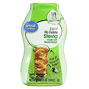 Great Value Liquid No Calorie Stevia Sweetener, 1.68 fl oz (Pack of 4) Natural Zero Calorie Sweetener