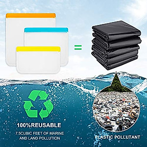 Reusable Storage Bags, 12 Pack BPA Free Leakproof Freezer Bag for Liquid Lunch Sandwich Marinate Meat Fruits - 2 Gallon, 5 Sandwich and 5 Small Bags, Food Grade, Thick, Leakproof and Washable